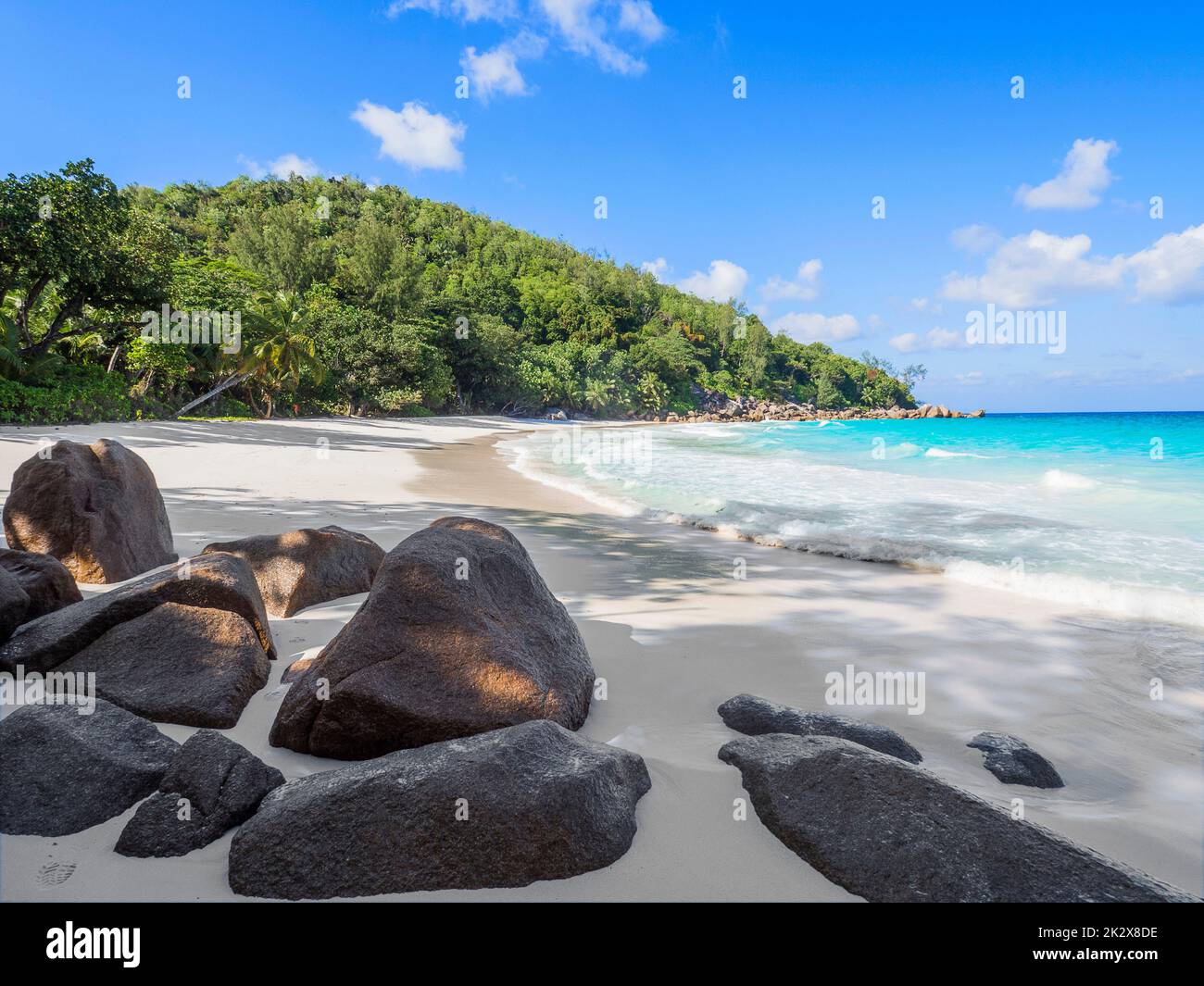 Seychelles , Praslin - Beach of the Anse Goeorgette Stock Photo - Alamy