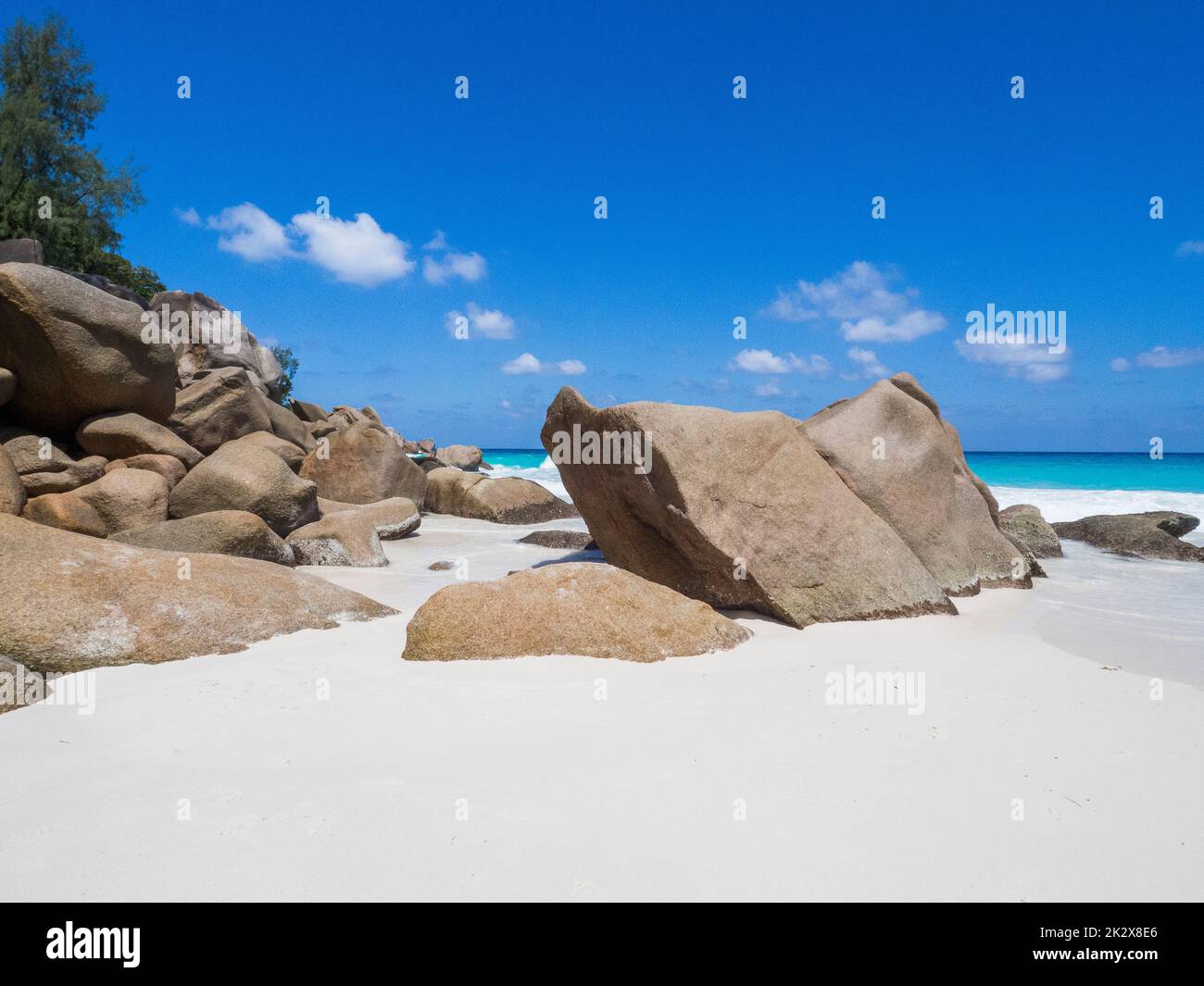 Seychelles , Praslin - Beach of the Anse Goeorgette Stock Photo - Alamy