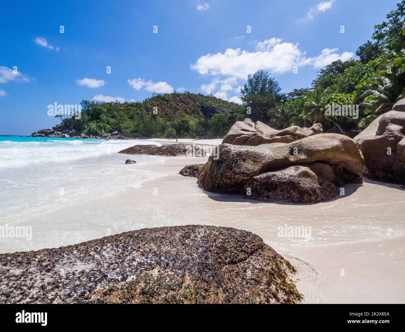 Seychelles , Praslin - Beach of the Anse Goeorgette Stock Photo - Alamy