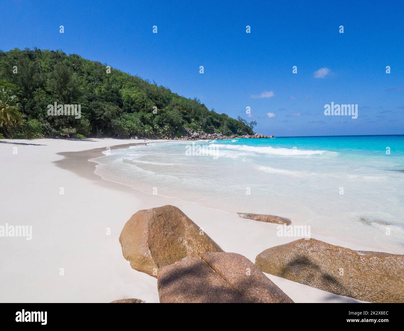 Seychelles , Praslin - Beach of the Anse Goeorgette Stock Photo - Alamy
