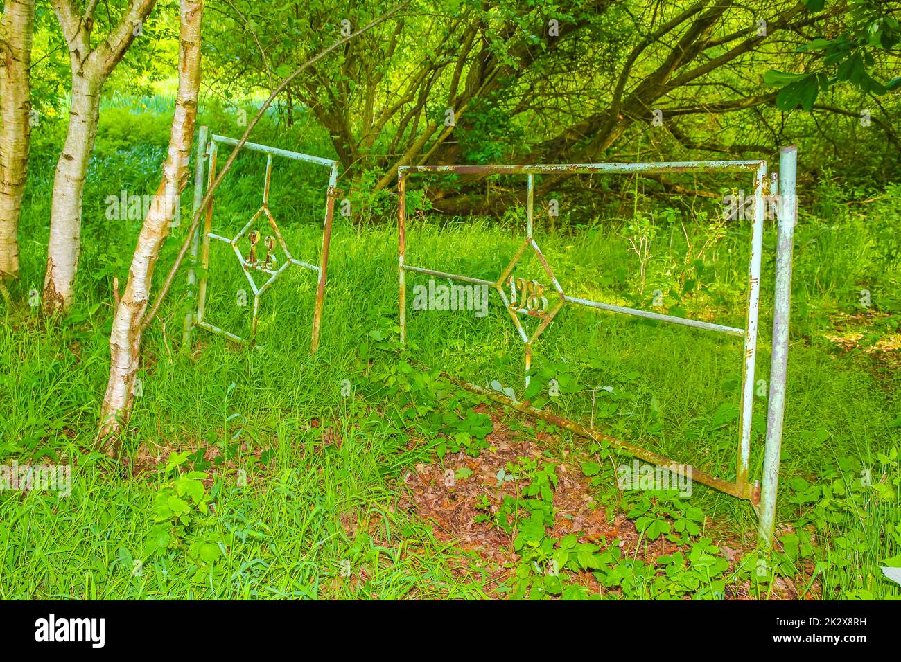 North German agricultural field fence gate nature landscape panorama ...