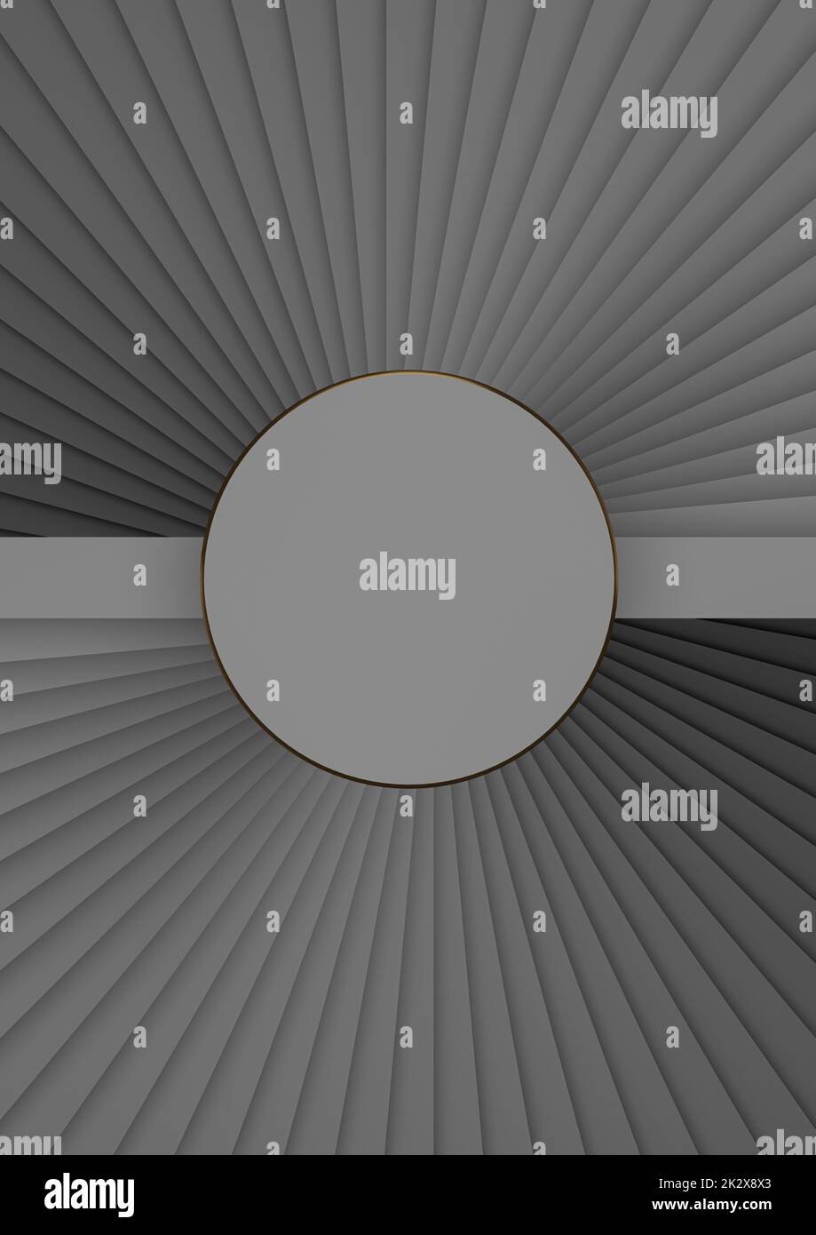 Dark graphite gray, black and white 3D rendering top view flat lay ...