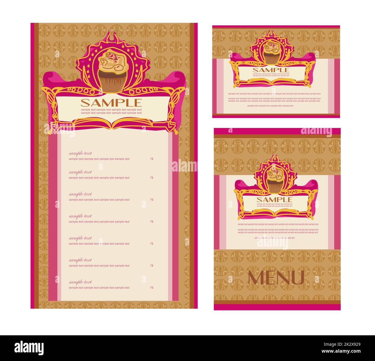 menu coffee shop and restaurant set Stock Photo - Alamy