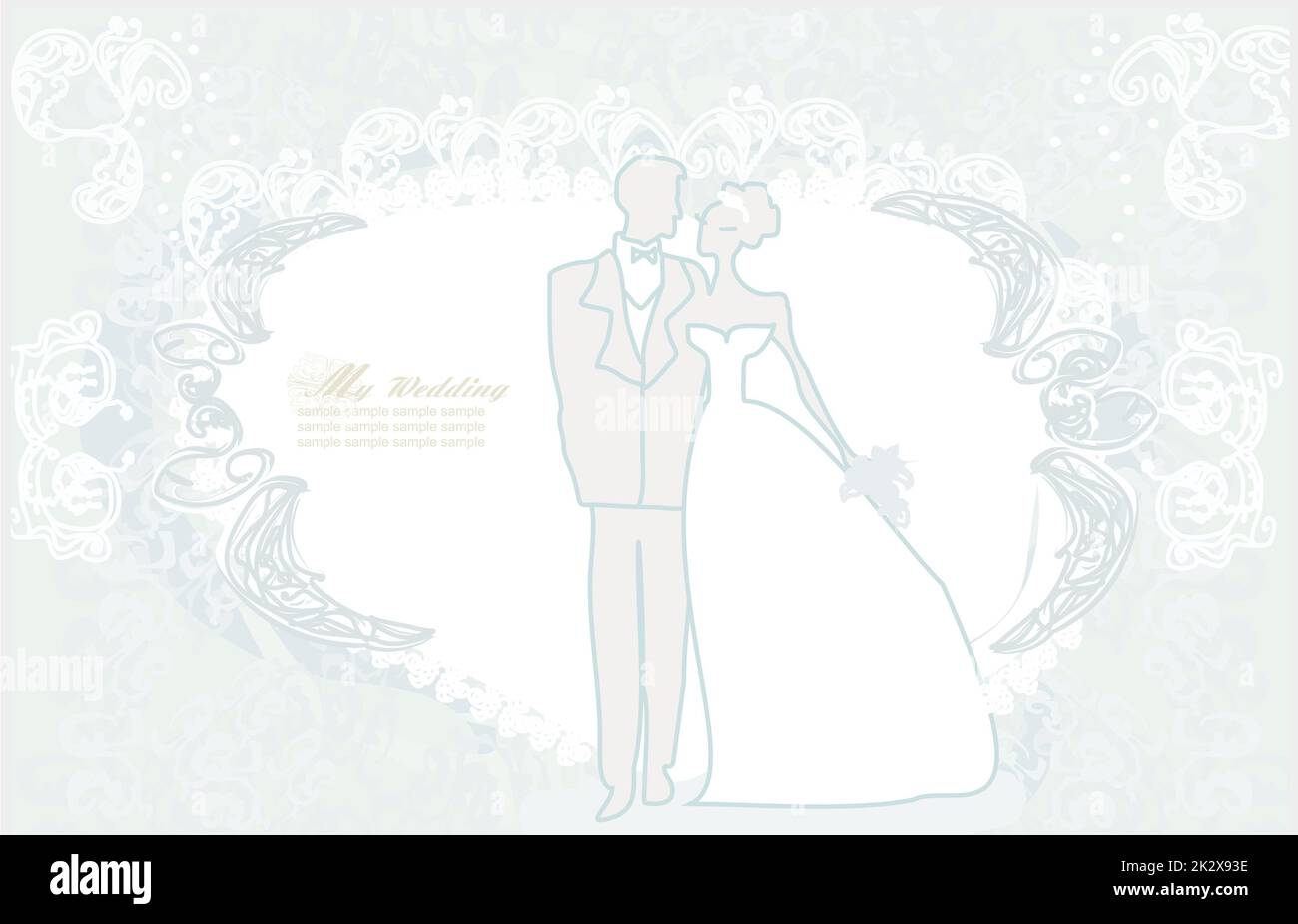 elegant wedding invitation card with wedding couple Stock Photo - Alamy