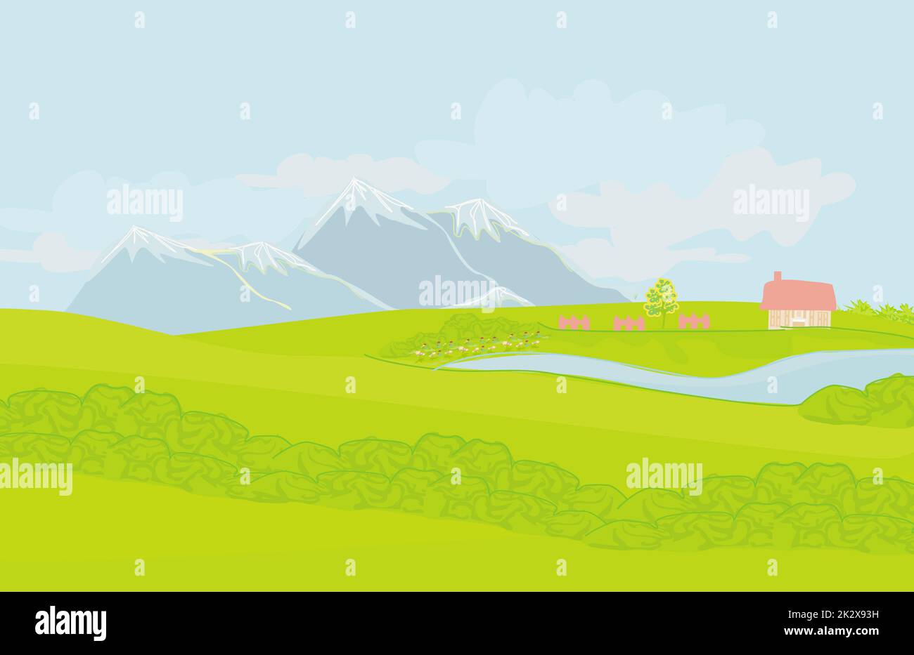 Spring rural landscape Stock Photo - Alamy