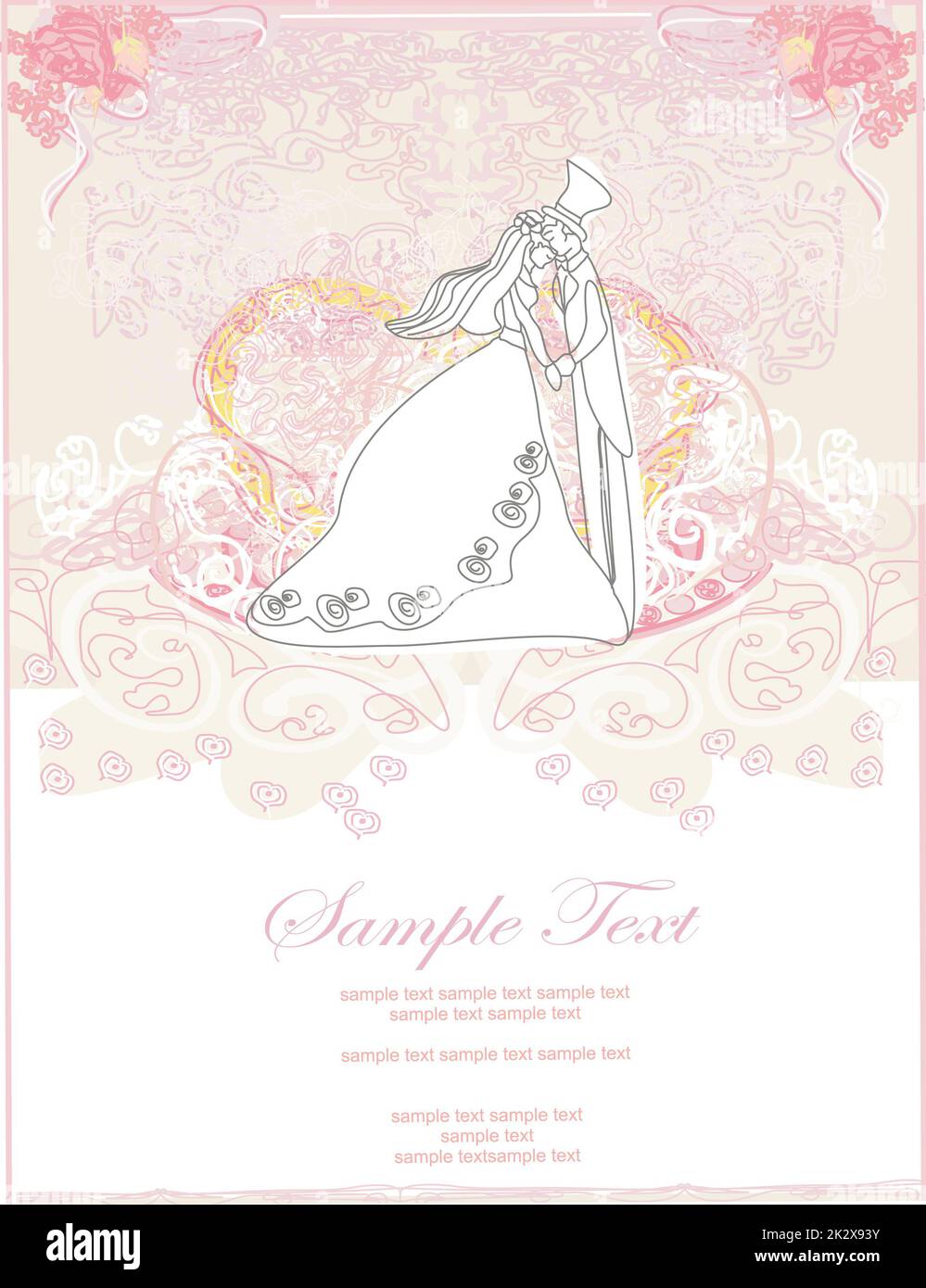 elegant wedding invitation card with wedding couple Stock Photo - Alamy