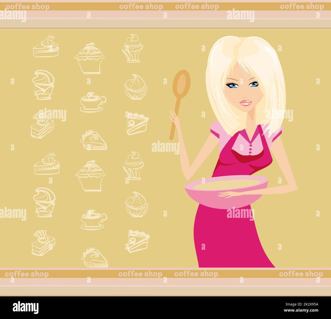 Beautiful lady cooking dessert hi-res stock photography and images - Alamy