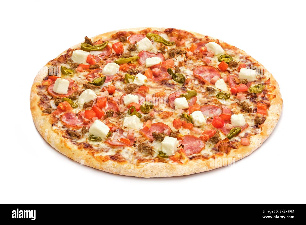 Fresh italian classic original pizza isolated on white background Stock ...