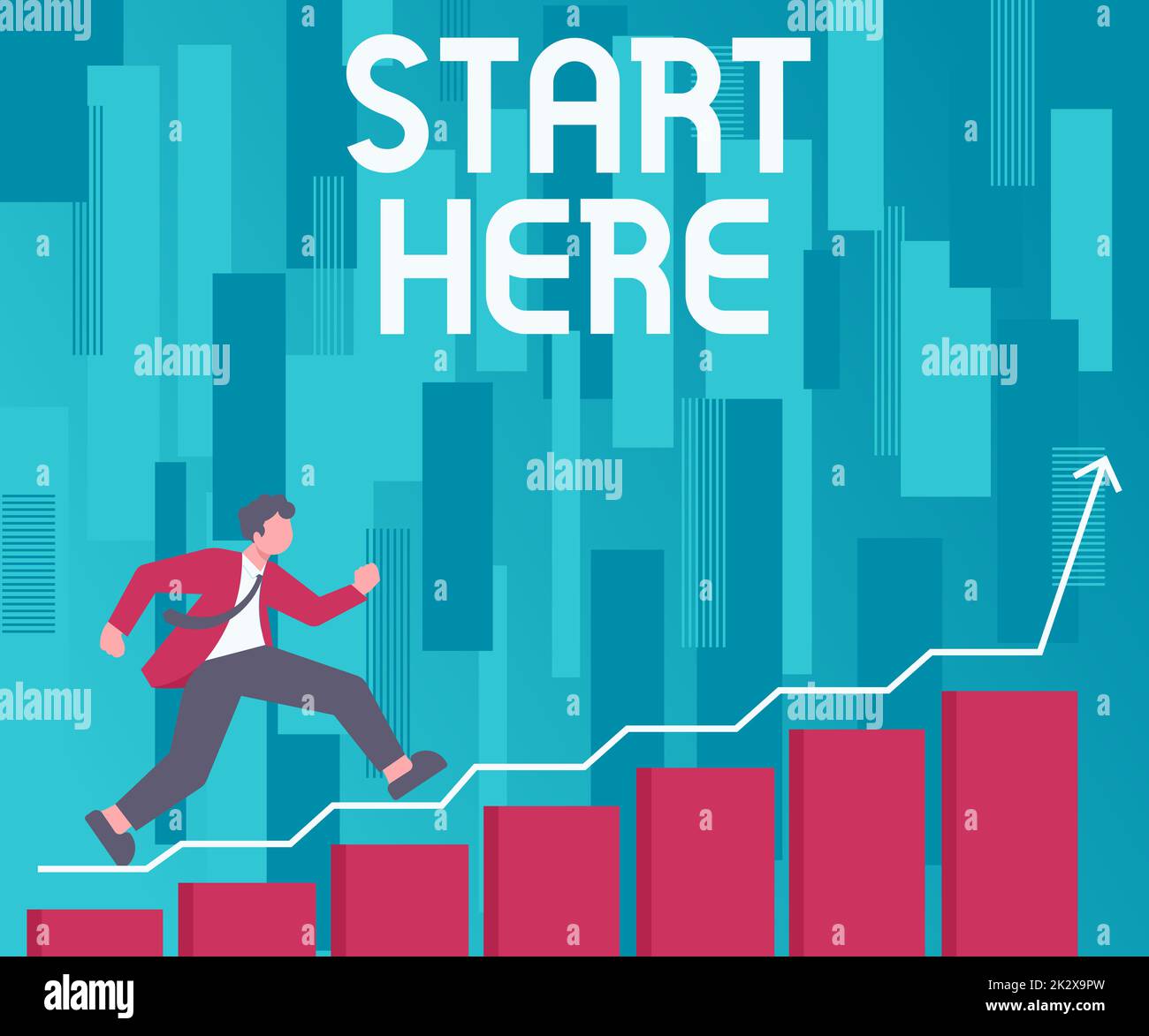 Text showing inspiration Start Here. Internet Concept telling someone ...