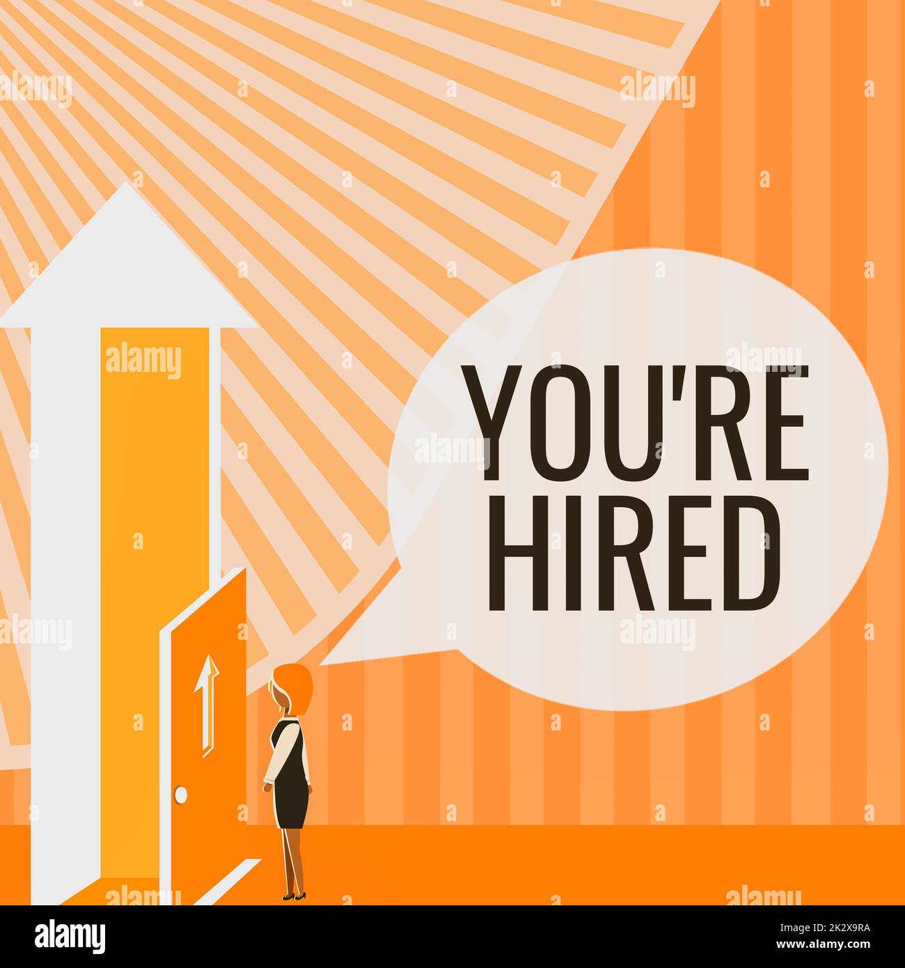 Handwriting text You Re Hired. Word for New Job Employed Newbie ...