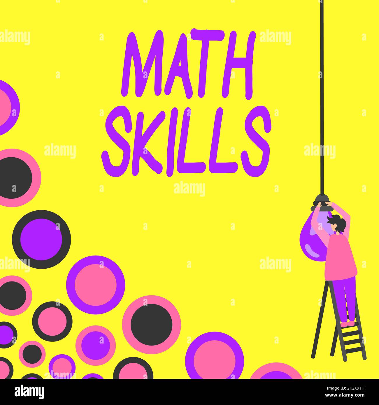 Handwriting text Math Skills. Concept meaning starting to learn how to ...