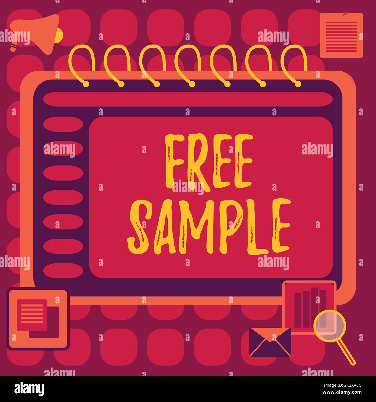 Text caption presenting Free Sample. Business concept portion of ...