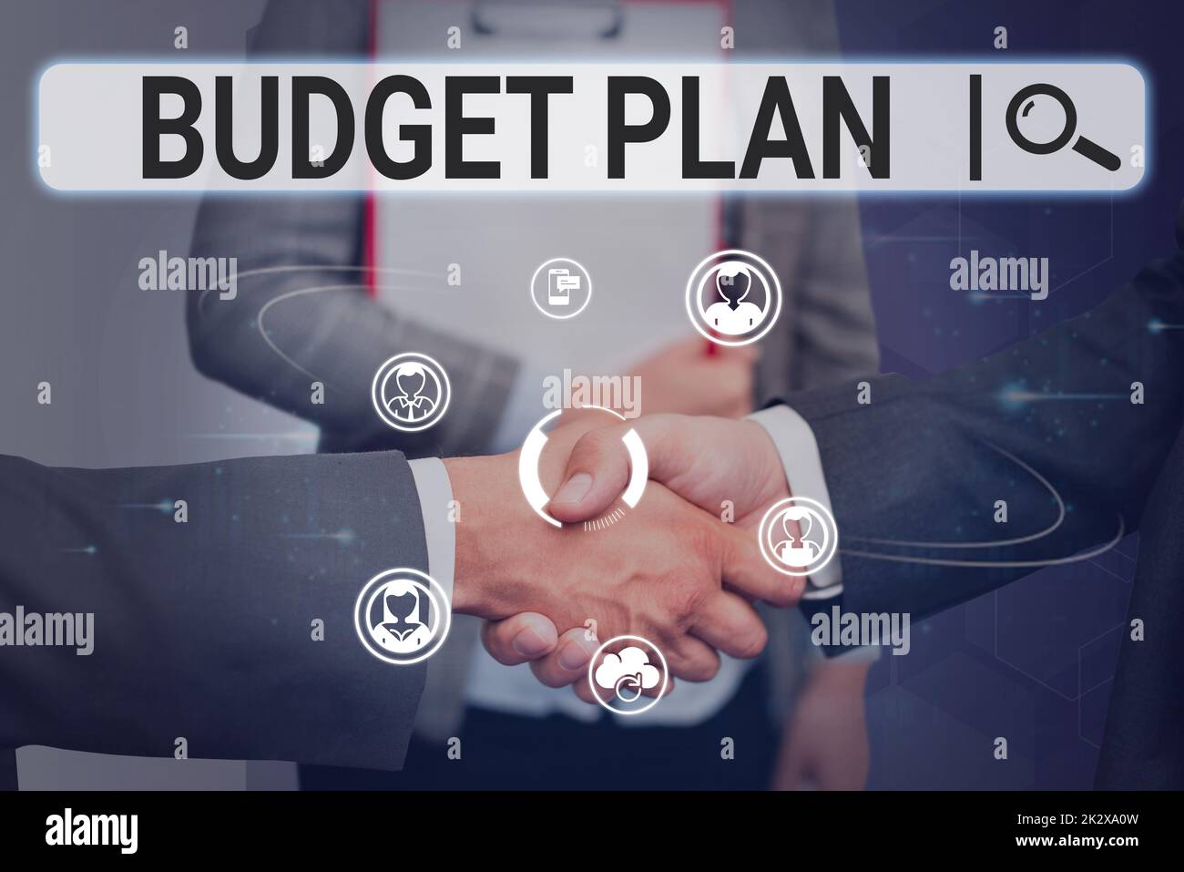 Text caption presenting Budget Plan. Word for financial schedule for a ...