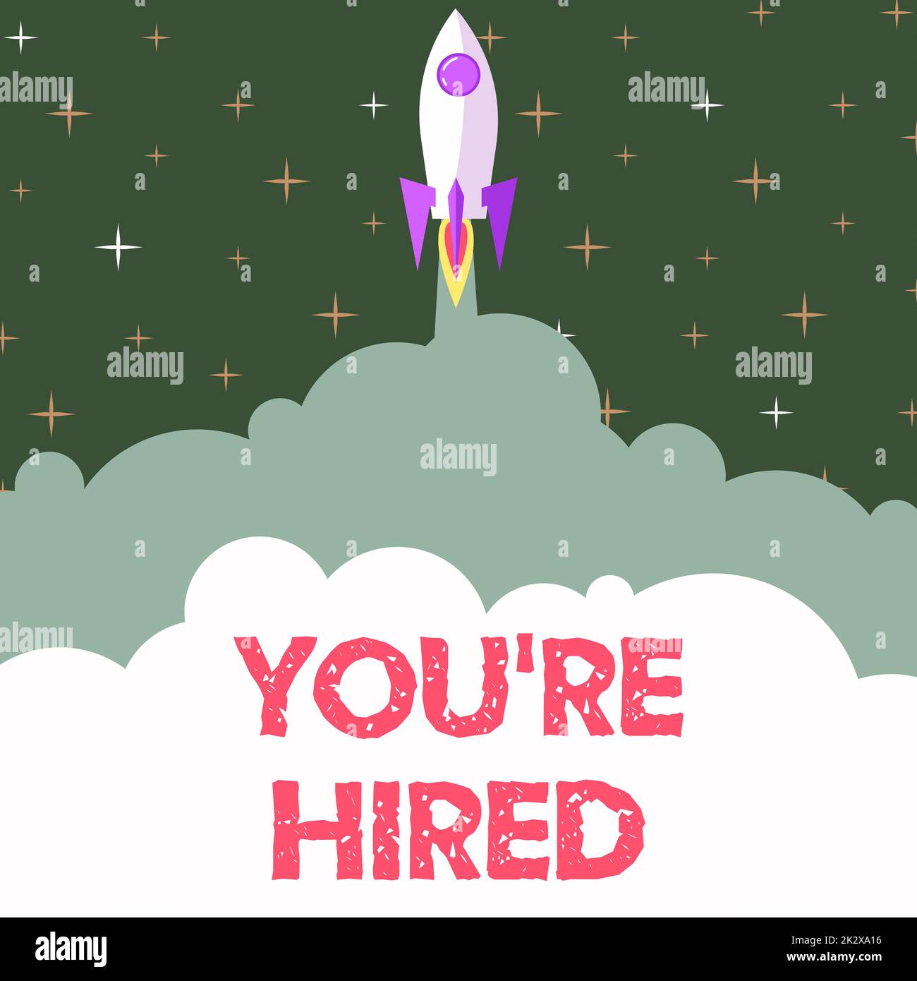 Text sign showing You Re Hired. Business approach New Job Employed ...