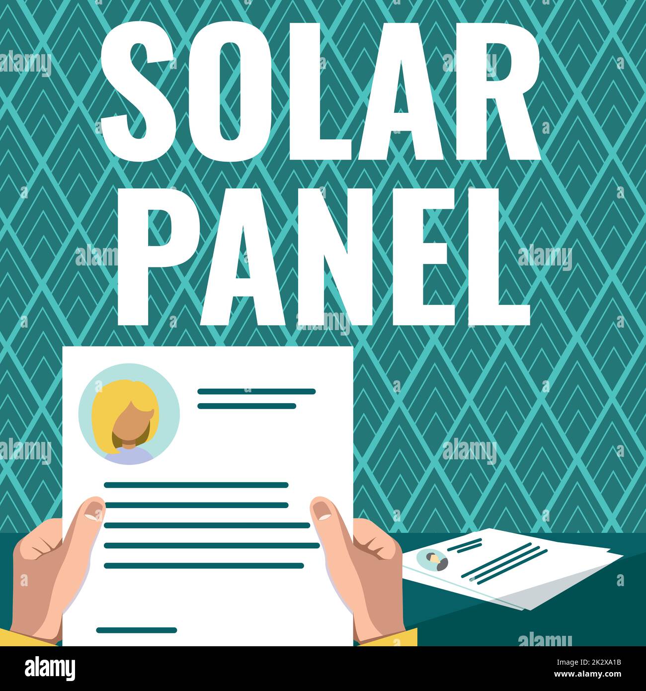 Text caption presenting Solar Panel. Word Written on designed to absorb ...