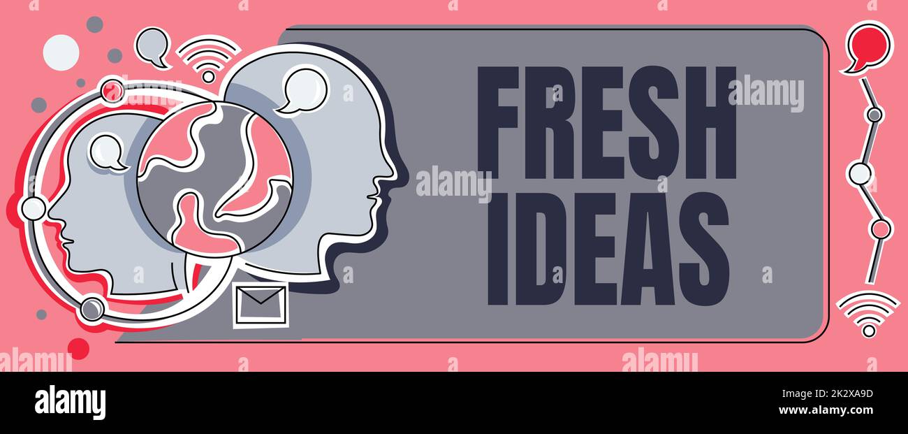 Text sign showing Fresh Ideas. Business overview thought or suggestion ...