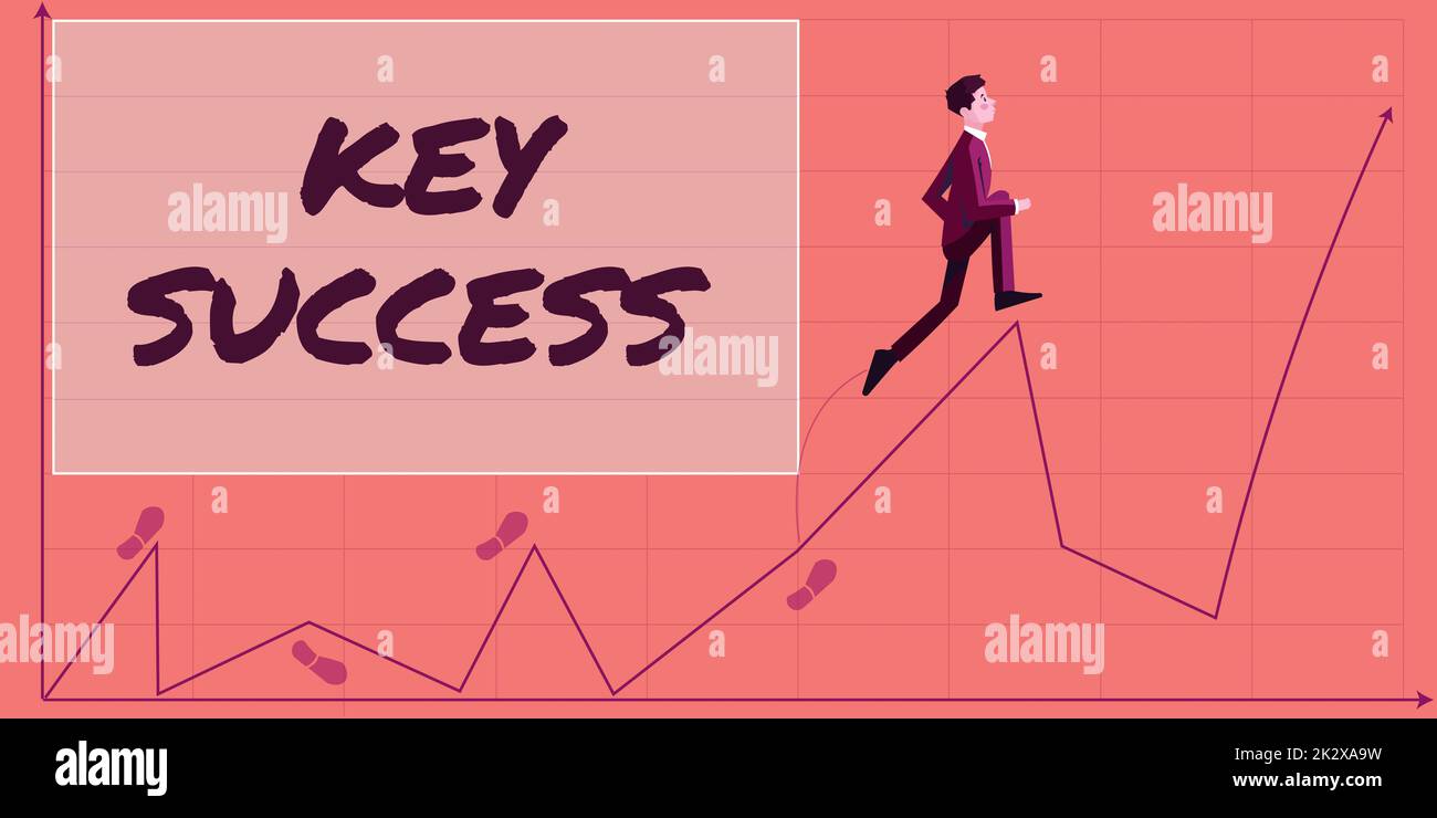 Hand writing sign Key Success. Business approach generally three to ...