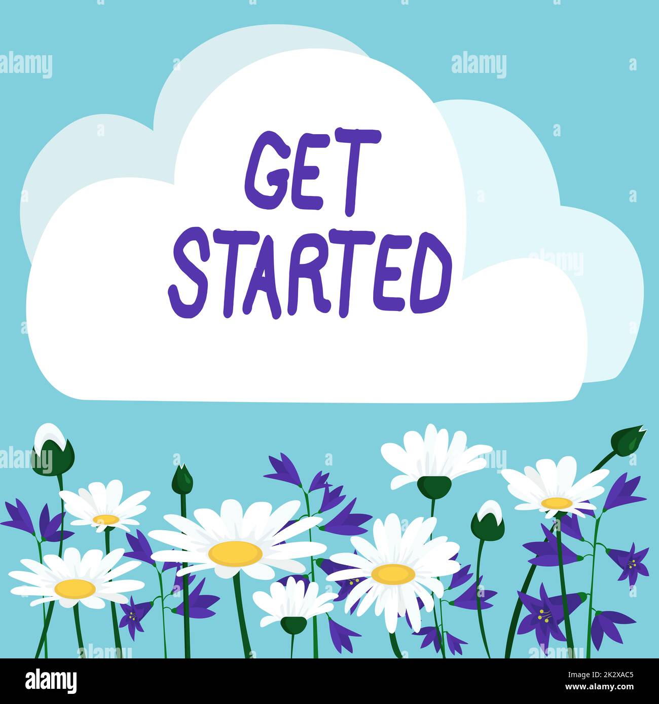 Hand writing sign Get Started. Word Written on asking someone to begin ...