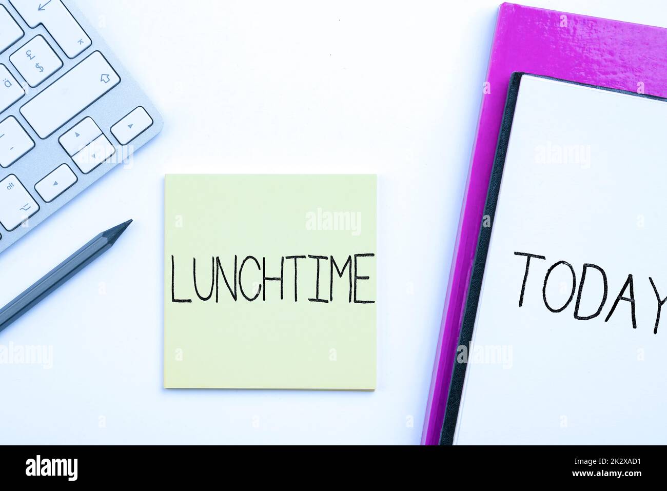Text sign showing Lunchtime. Word Written on Meal in the middle of the ...