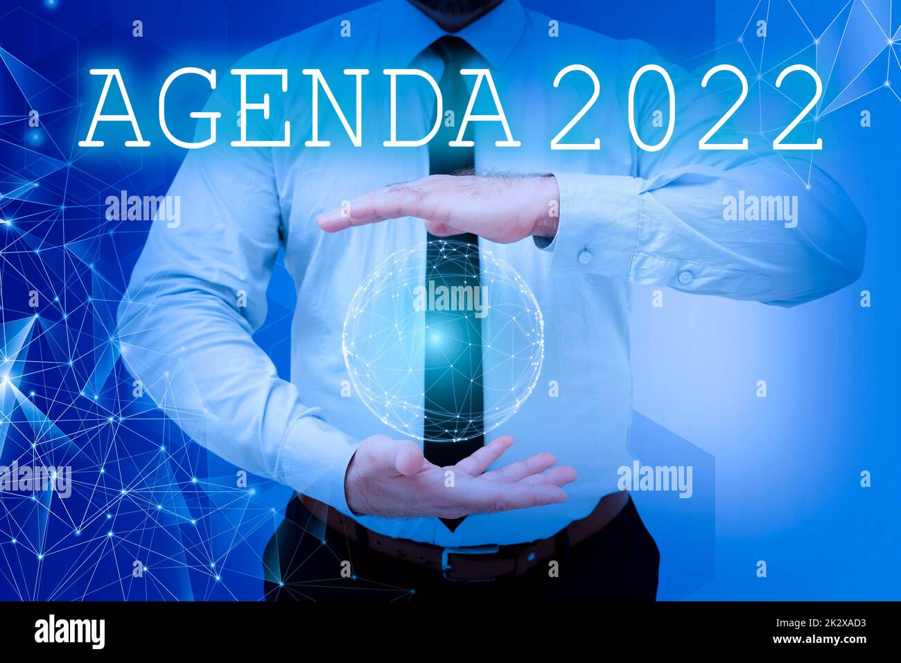 Text sign showing Agenda 2022. Business idea list of activities in ...