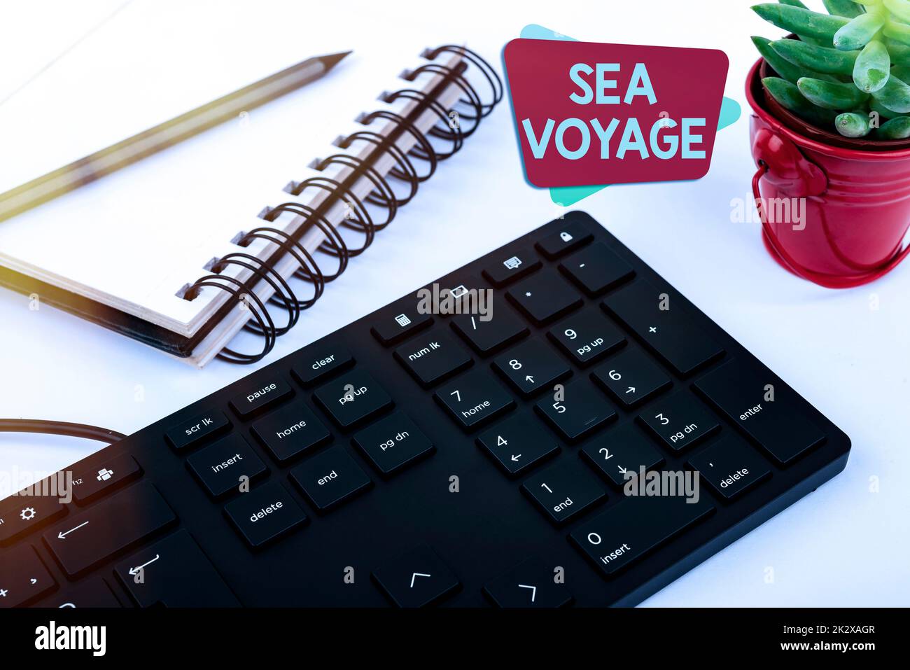 Sign displaying Sea Voyage. Internet Concept riding on boat through ...