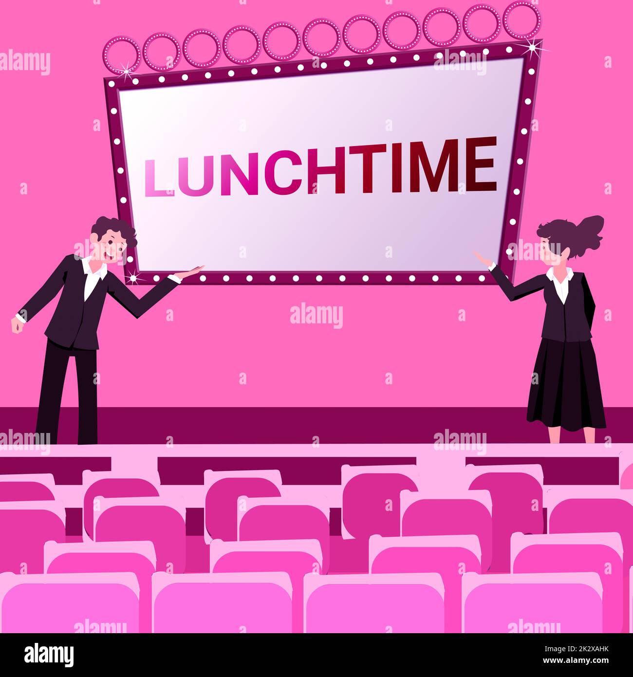 Handwriting text Lunchtime. Business approach Meal in the middle of the ...