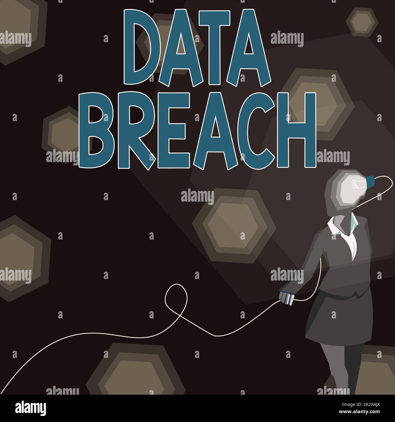 Text showing inspiration Data Breach. Word Written on security incident ...