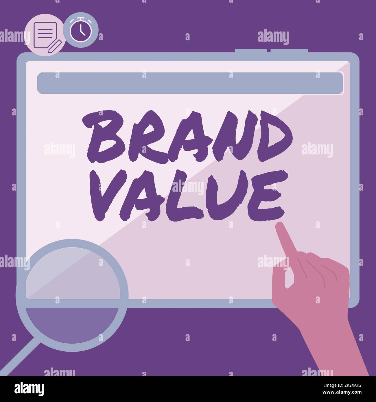 Hand writing sign Brand Value. Conceptual photo company generates from ...