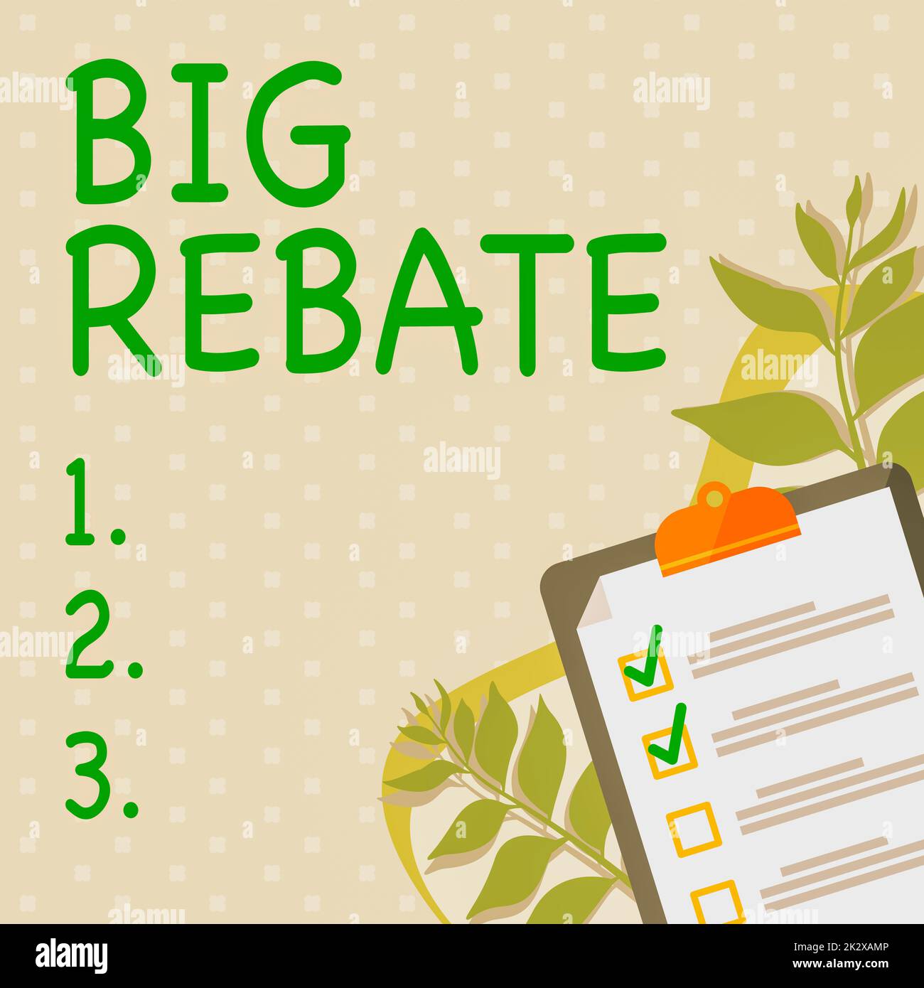 Conceptual display Big Rebate. Business overview Huge rewards that can ...