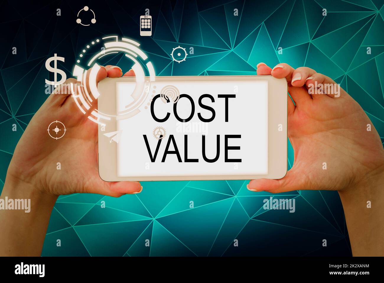 Hand writing sign Cost Value. Business approach The amount that usualy ...