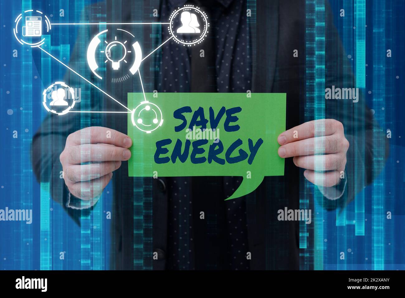 Text sign showing Save Energy. Word for decreasing the amount of power ...