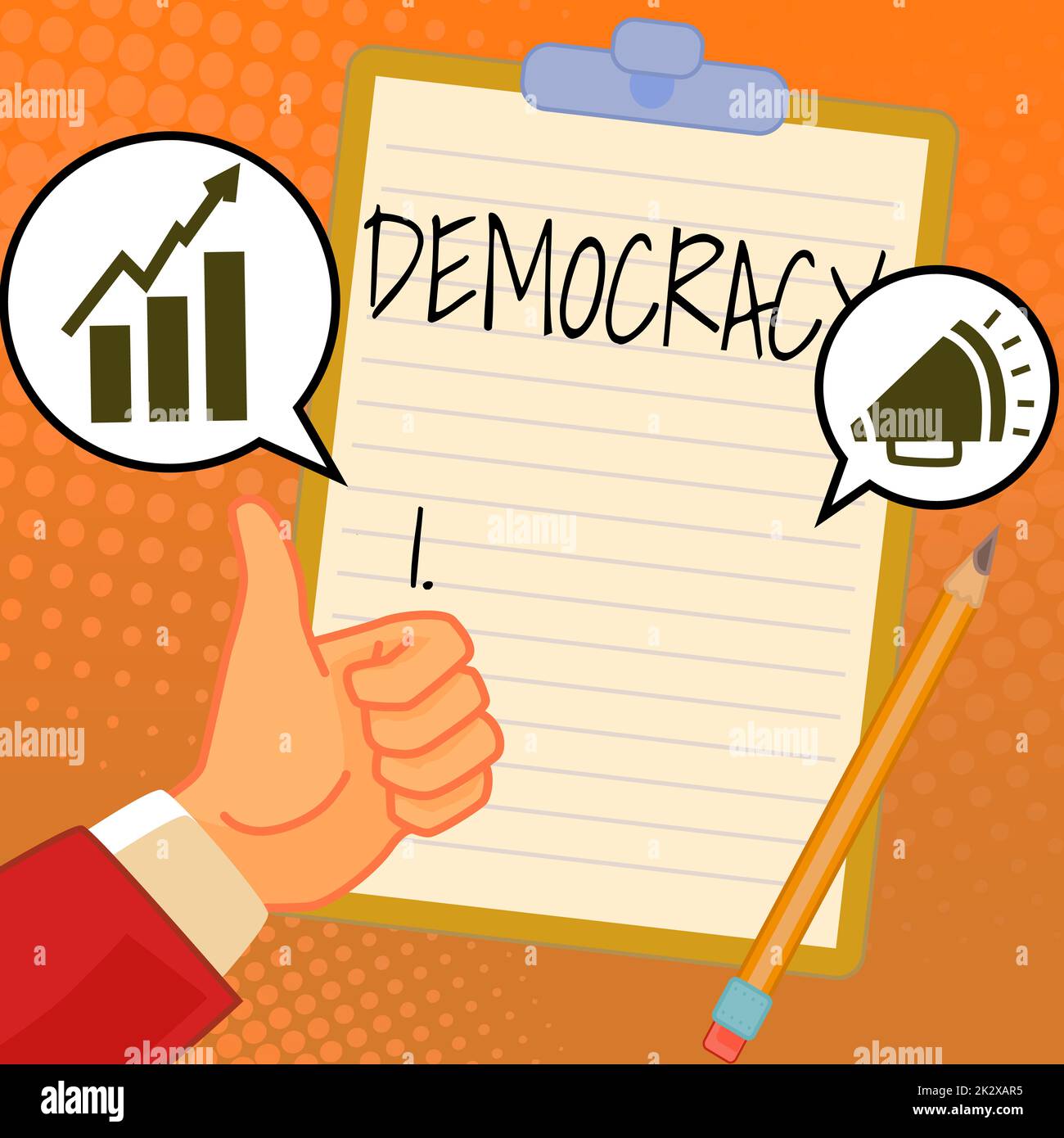 Conceptual caption Democracy. Word Written on freedom of the showing to ...