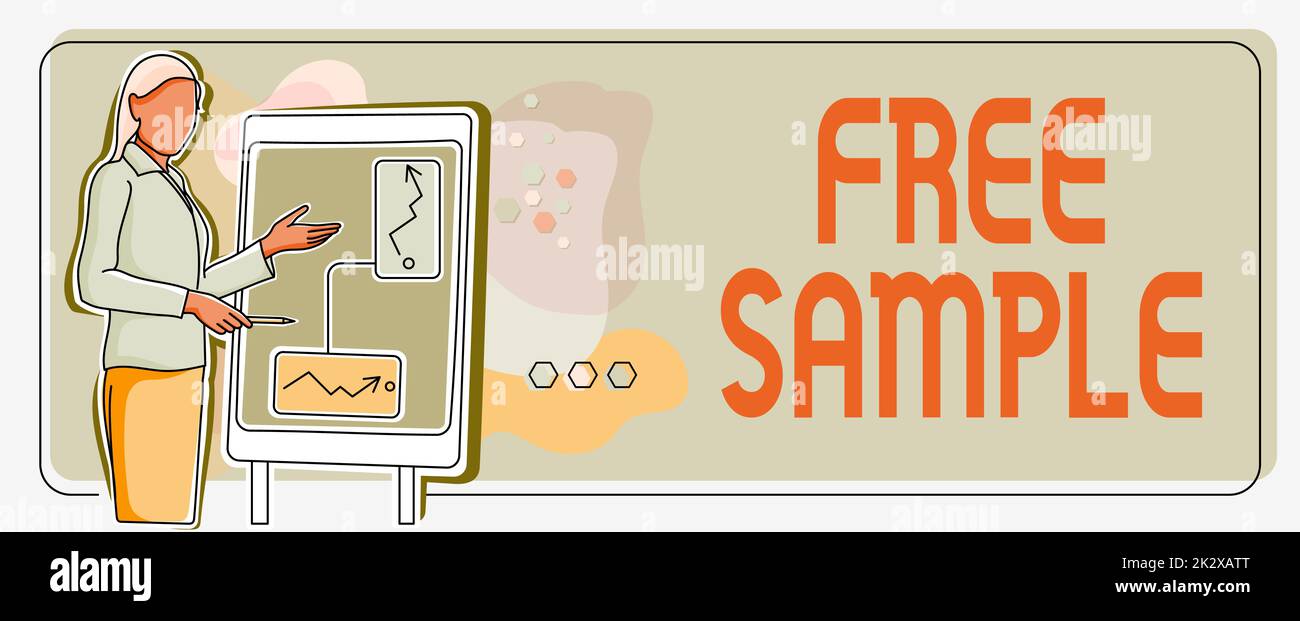 Text showing inspiration Free Sample. Conceptual photo portion of ...