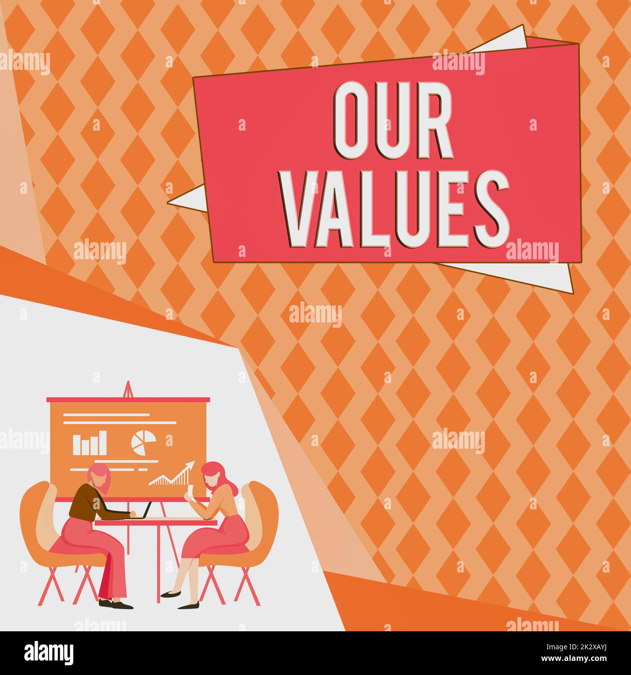 Text sign showing Our Values. Business concept list of morals companies ...