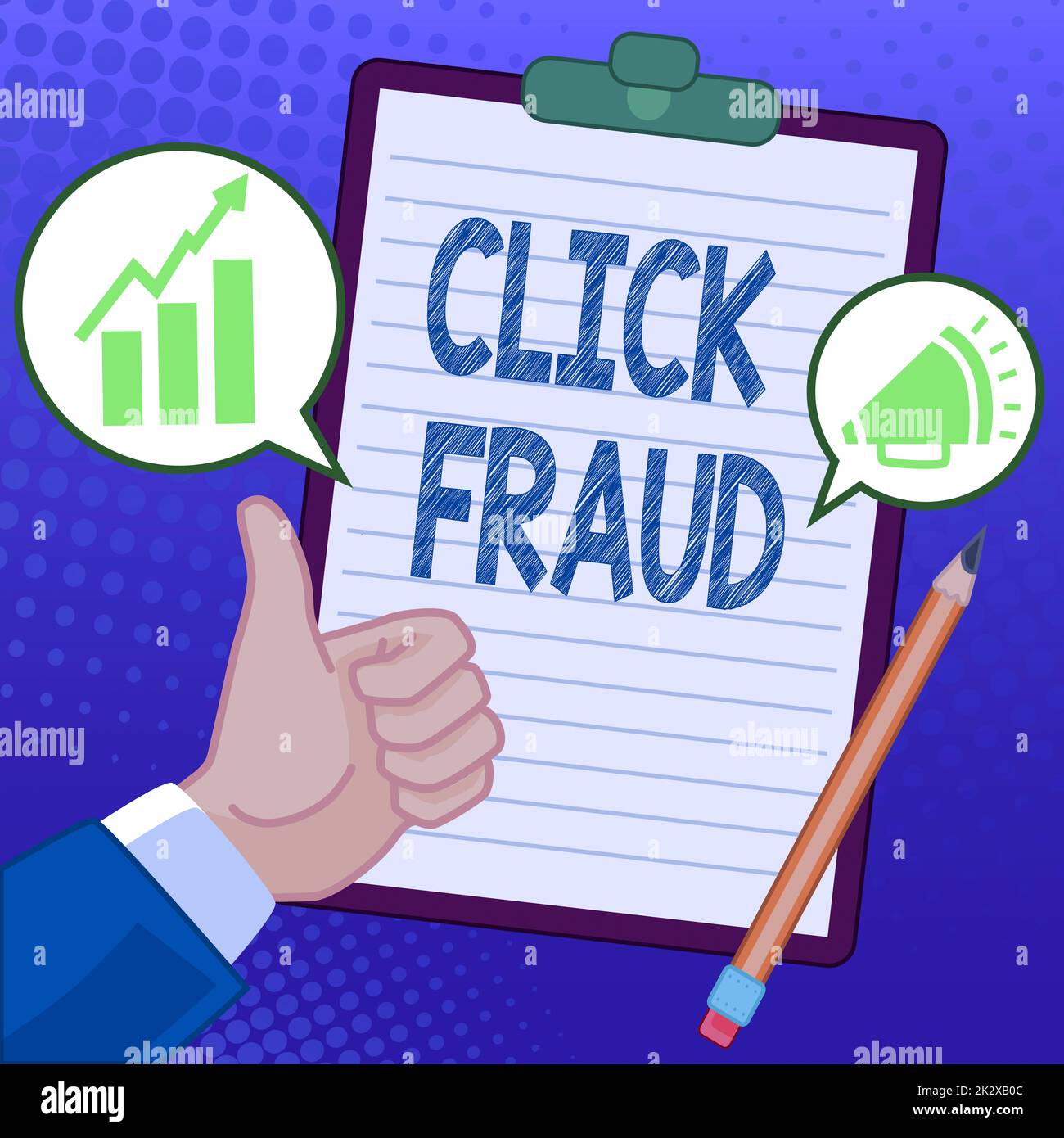 Text showing inspiration Click Fraud. Word Written on practice of ...
