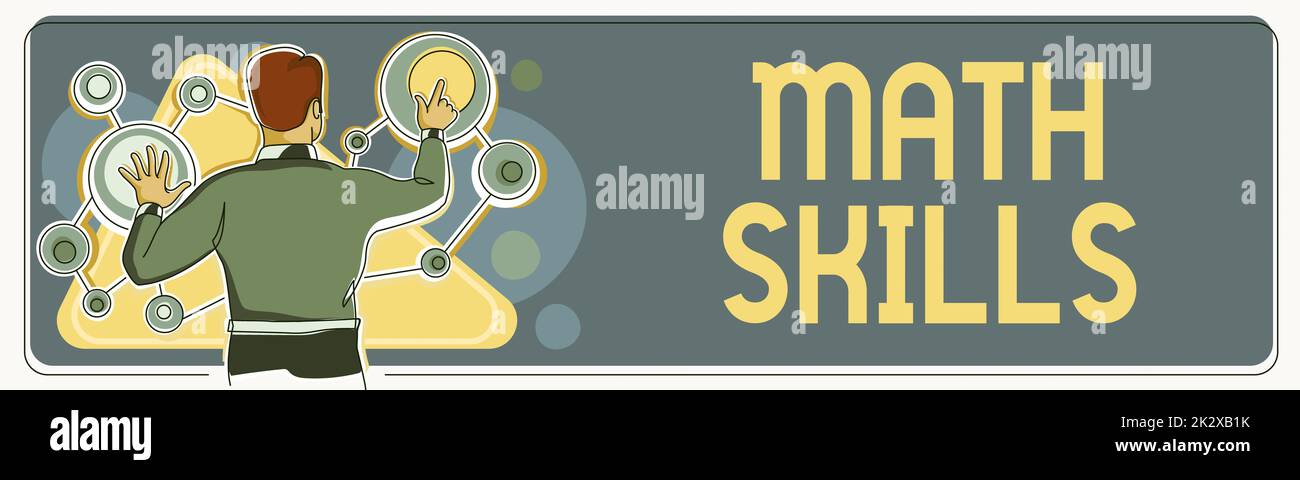 Text caption presenting Math Skills. Conceptual photo starting to learn ...