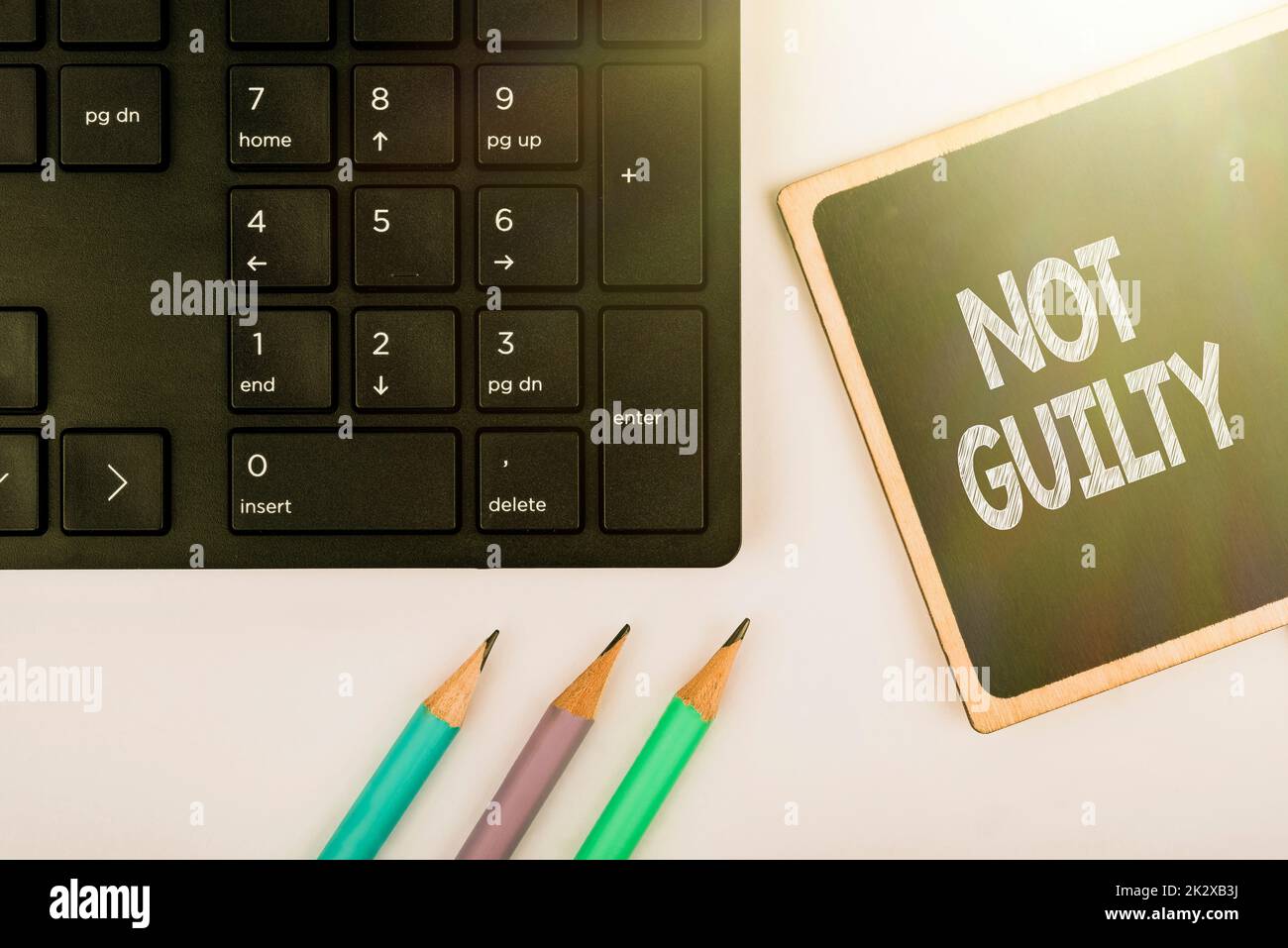 Handwriting text Not Guilty. Internet Concept someone is innocent didnt ...