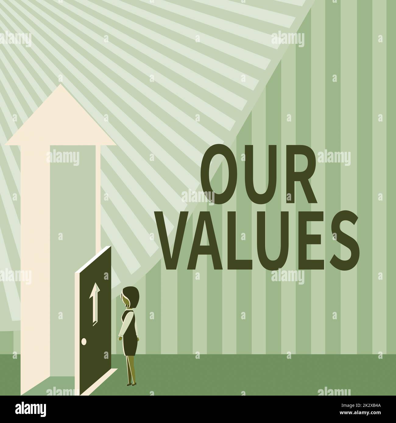 Text caption presenting Our Values. Business concept list of morals ...