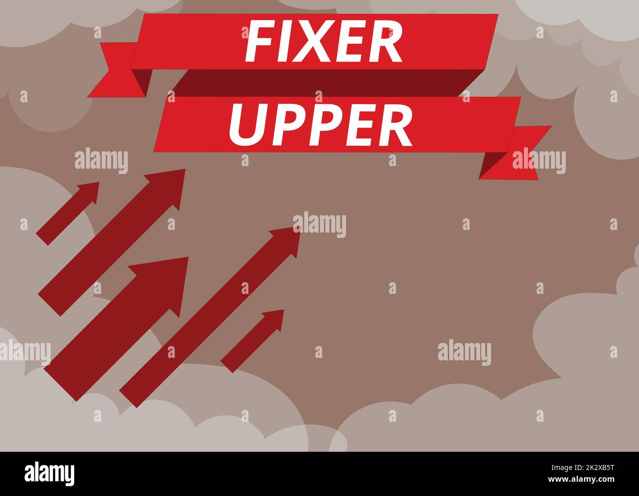 Text sign showing Fixer Upper. Business overview house in need of ...