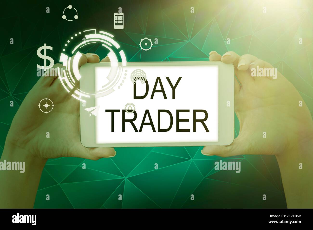 Hand writing sign Day Trader. Business approach A person that buy and ...