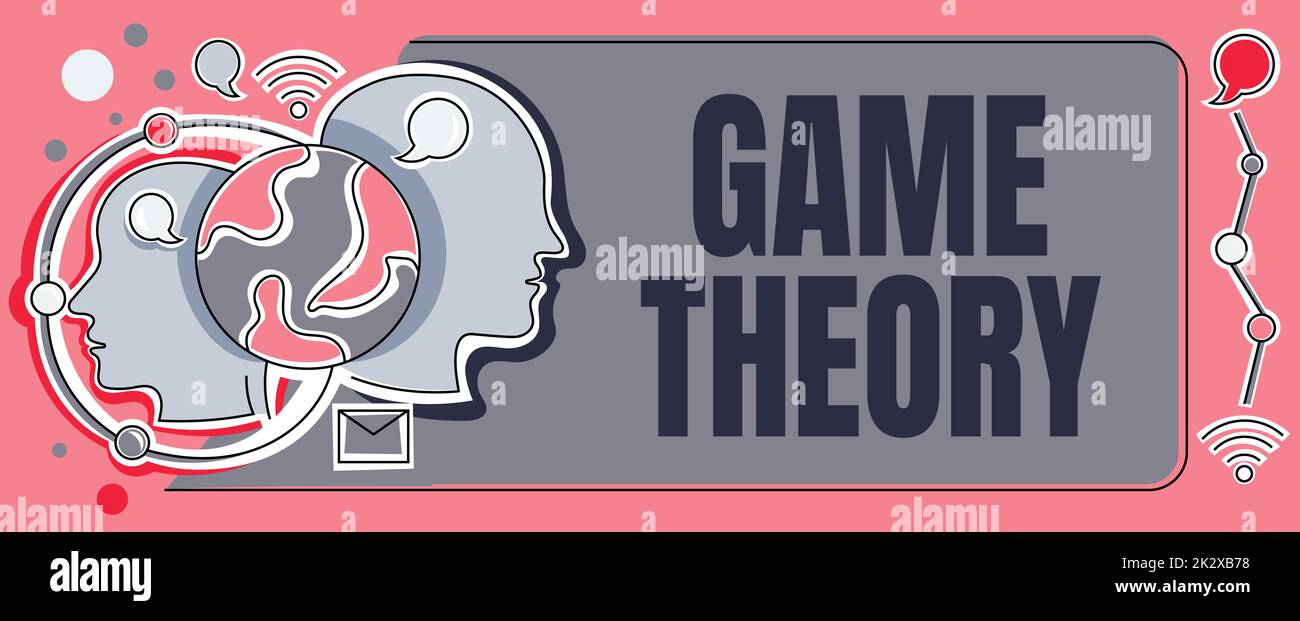 Text caption presenting Game Theory. Business idea branch of ...