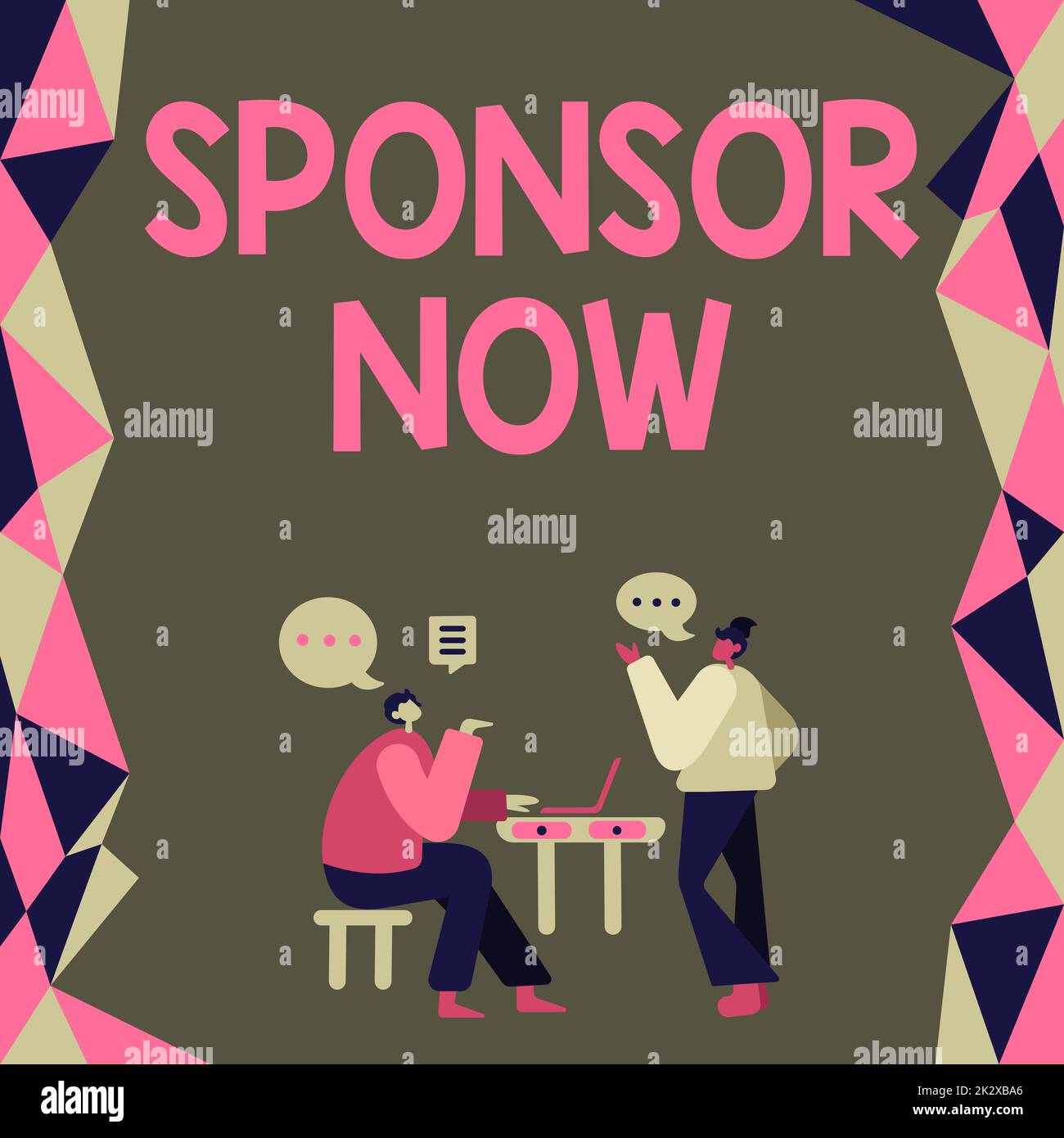 Inspiration showing sign Sponsor Now. Business idea paying or investing ...