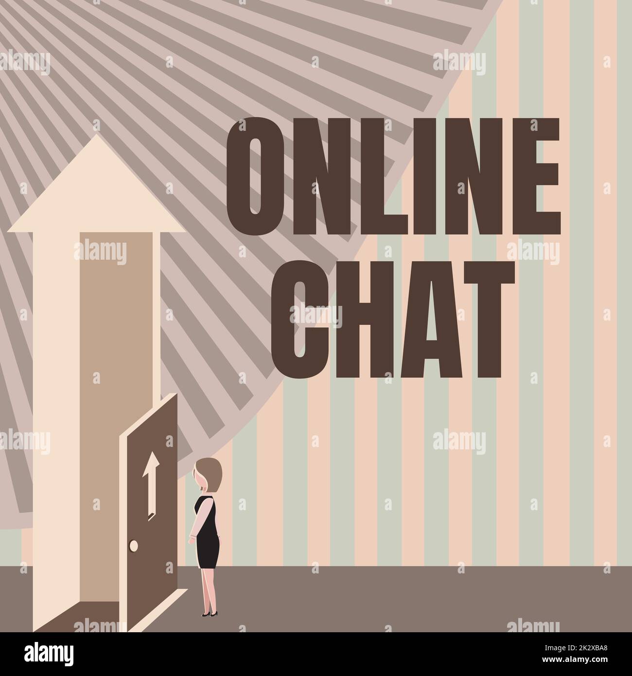 Sign displaying Online Chat. Word Written on talking with friend or ...