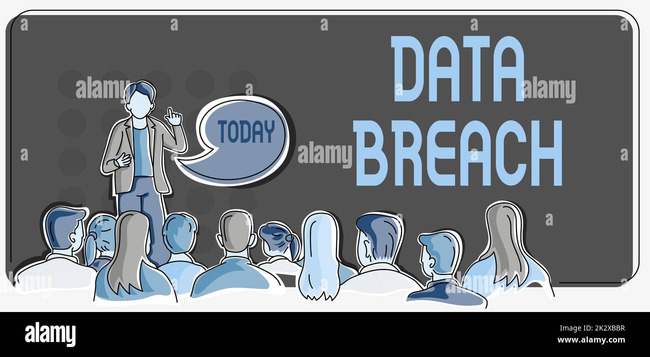 Text caption presenting Data Breach, Concept meaning security incident ... Text caption presenting Data Breach, Concept meaning security incident ...