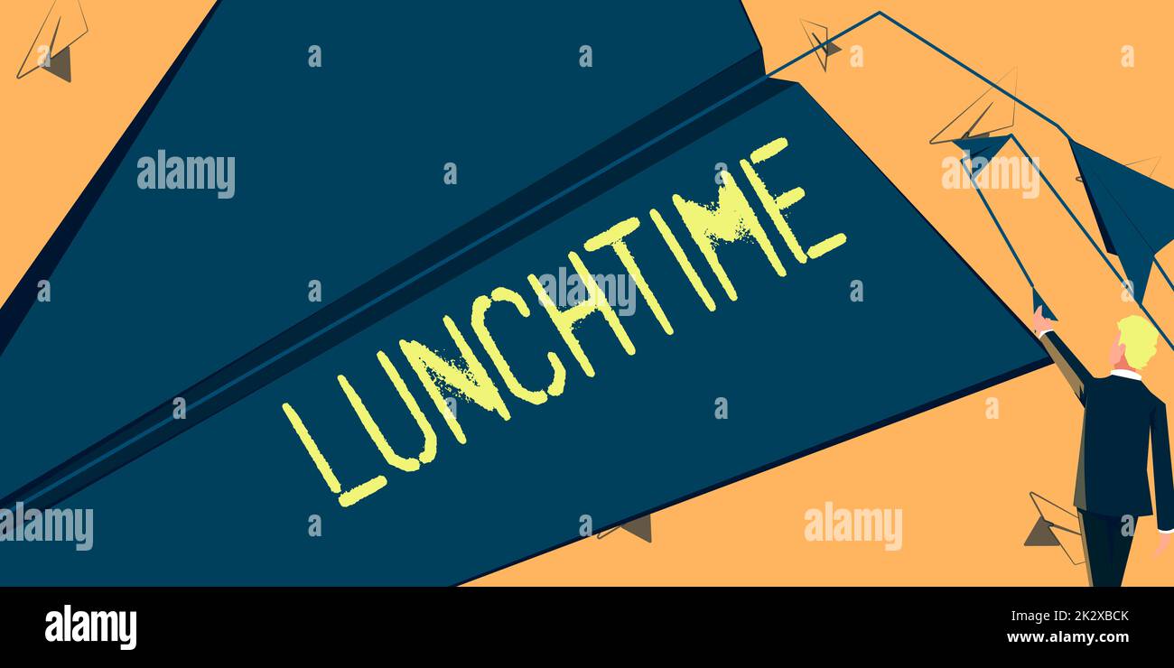 Inspiration showing sign Lunchtime. Business showcase Meal in the ...
