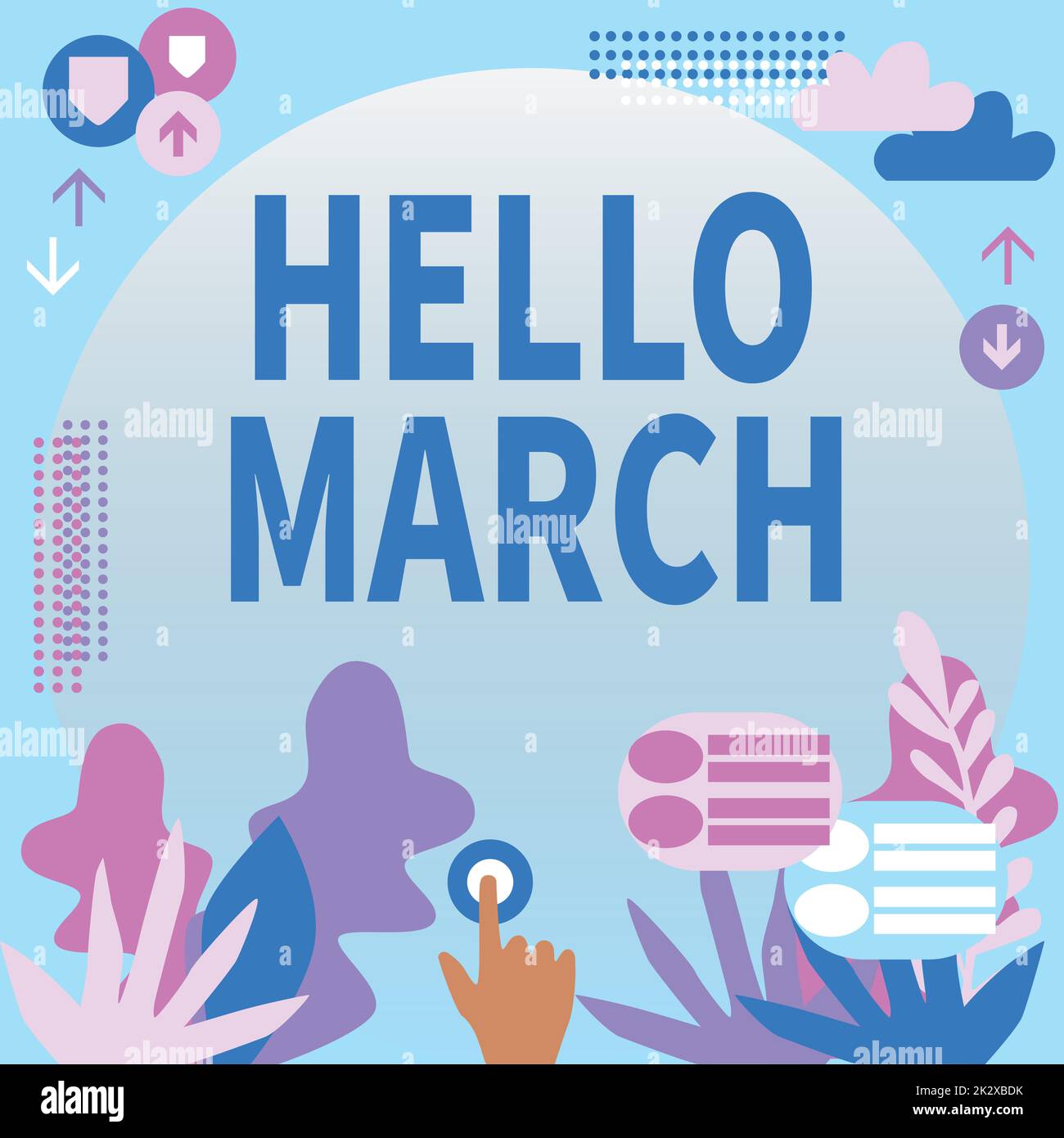 Writing displaying text Hello March. Concept meaning musical ...