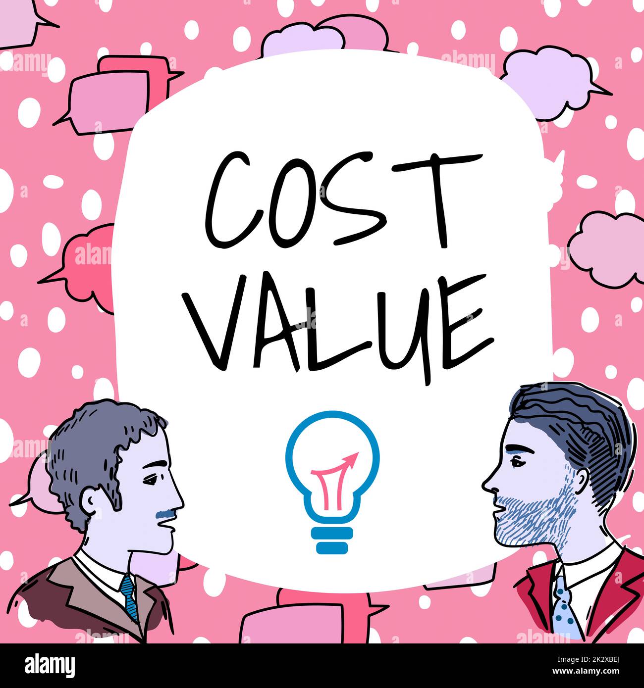 Handwriting text Cost Value. Business concept The amount that usualy ...