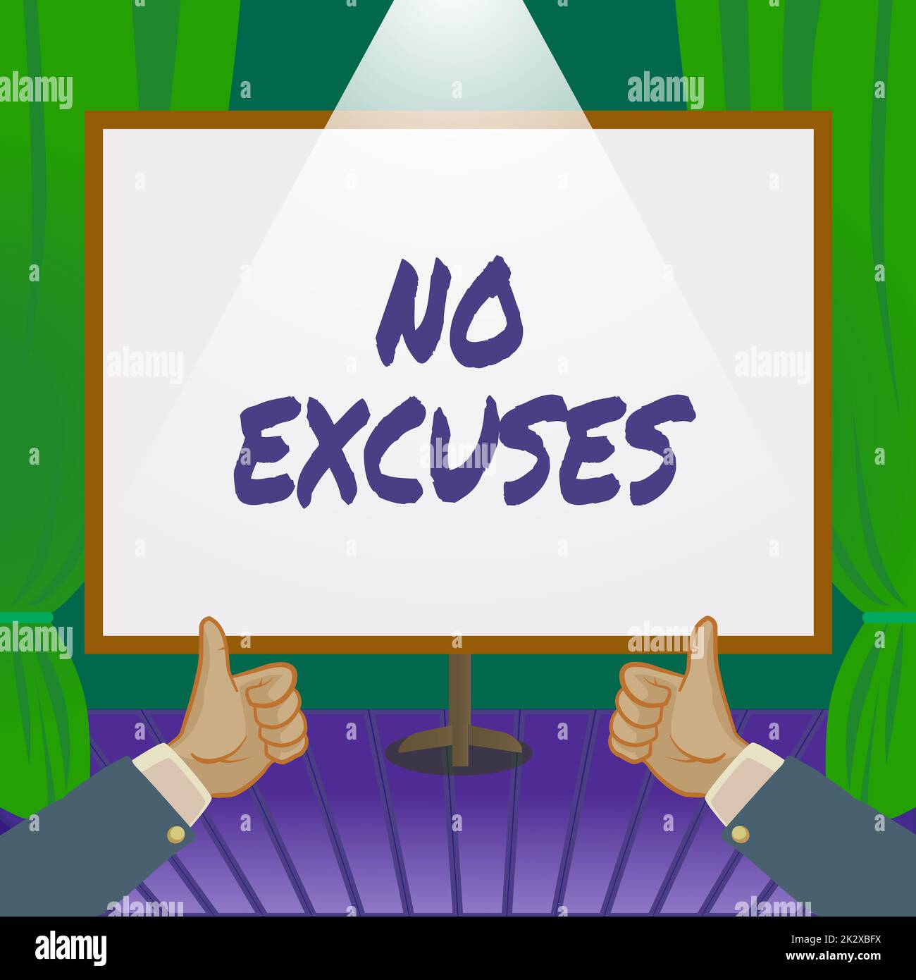 Inspiration showing sign No Excuses. Conceptual photo telling someone ...