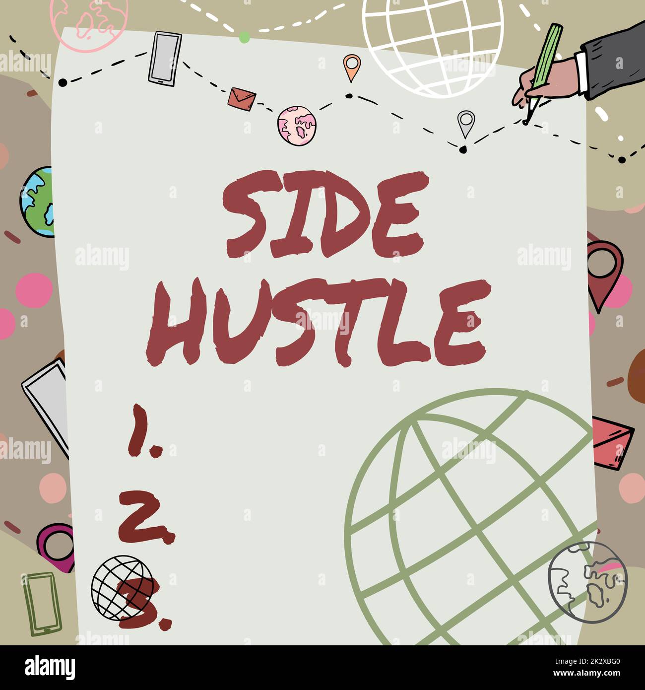 Text caption presenting Side Hustle. Business approach way make some ...