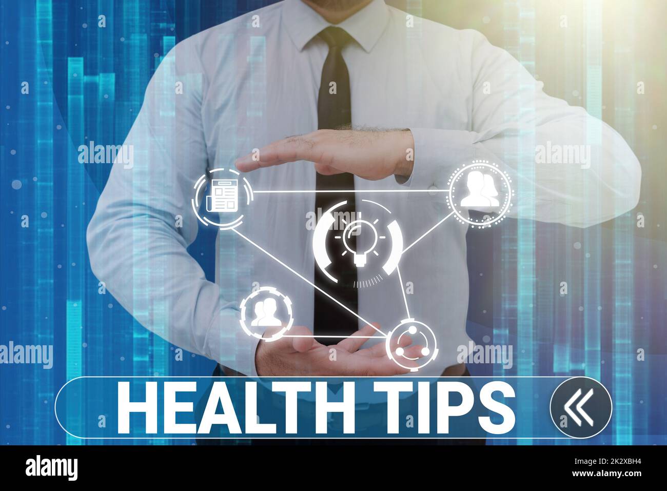 Hand writing sign Health Tips. Word Written on state of complete ...